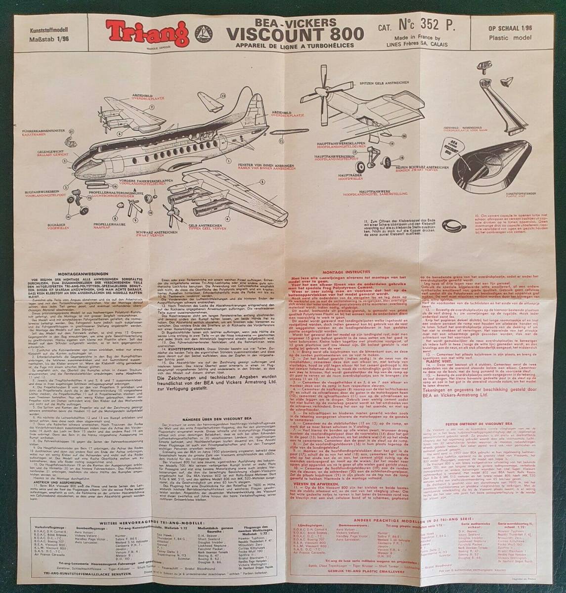 Vickers Viscount 800 — FROG — Ретро-Модели.Ру